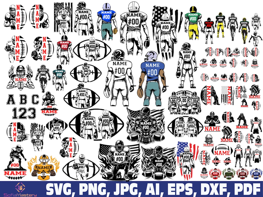 Football Player Svg Png, Custom Football Png, Football Designs ...