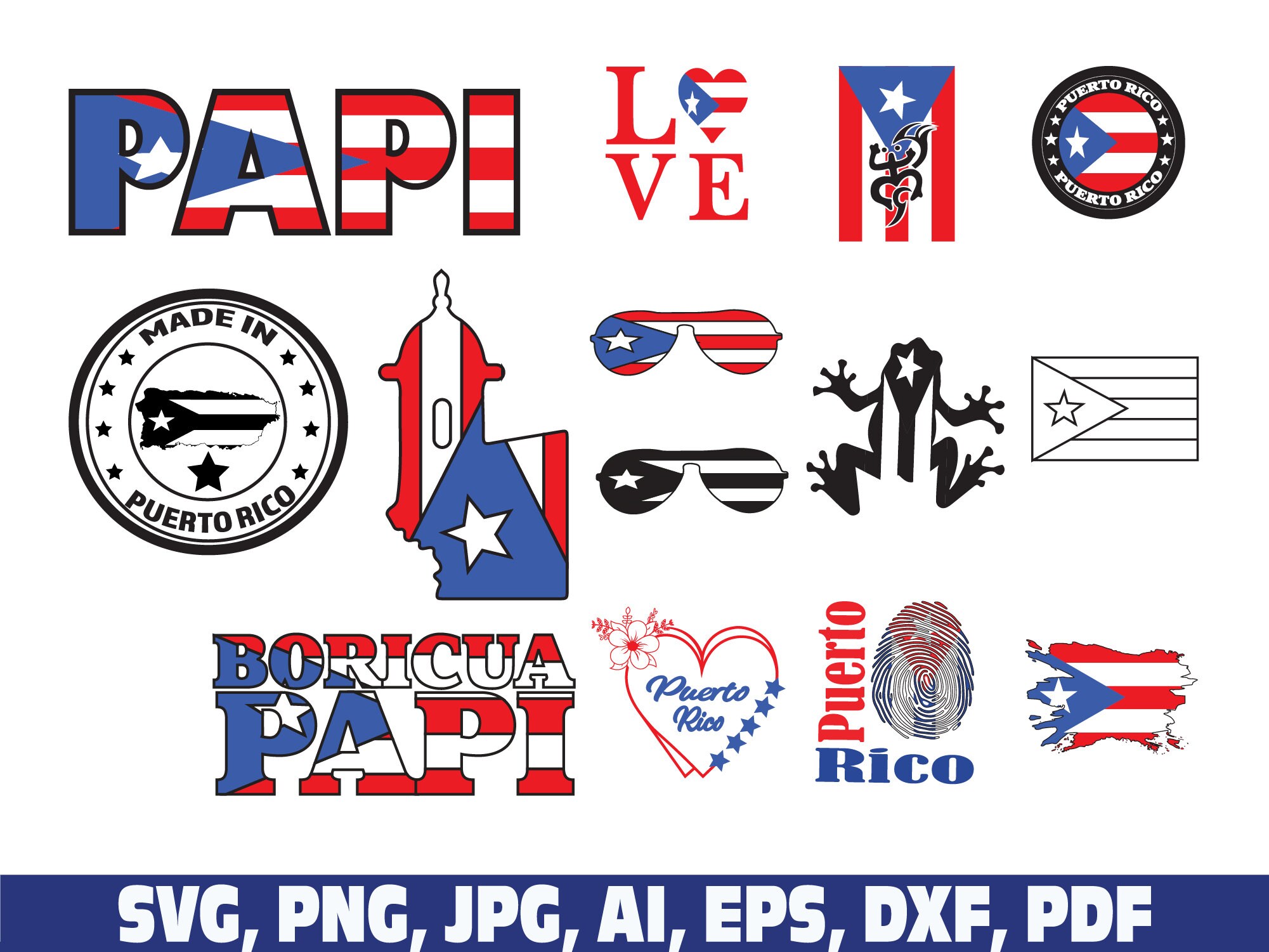 Puerto Rico Svg Png Bundle, Latina Svg, Puerto Rico Flag, Taino Frog Svg, Boricua Svg, Puerto ...