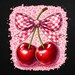 Cherry Bow PNG Checker Bow Cherry Sublimation Design, Retro Fruit PNG ...