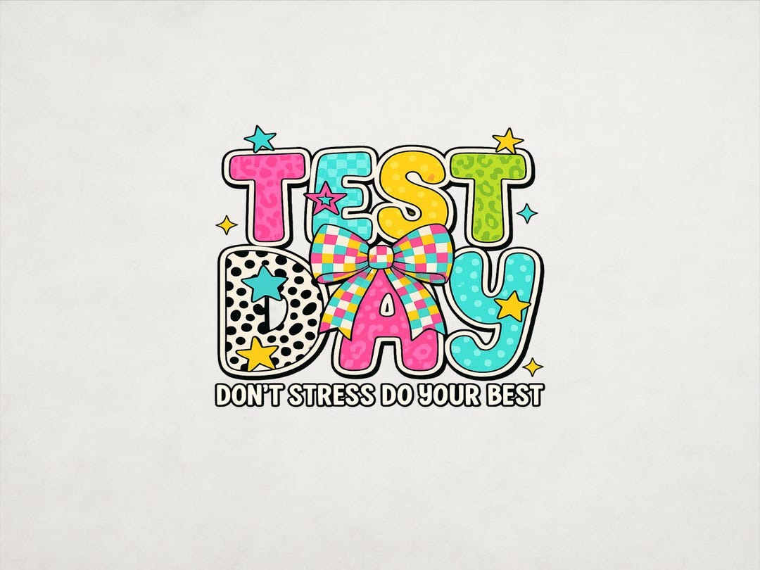 It's Test Day Png, Coquette Bow Text Day Png, Teacher Test Day Coquette ...