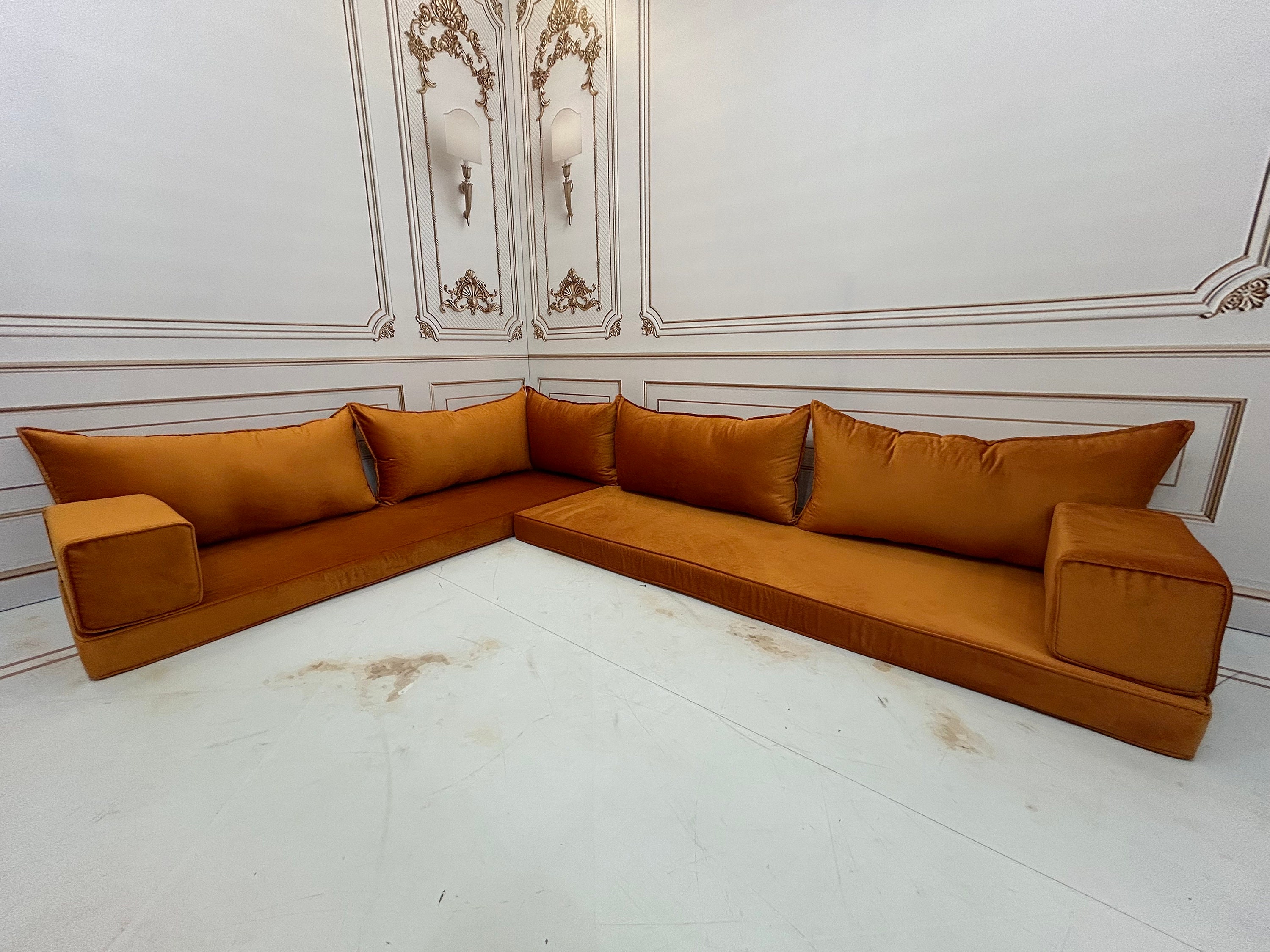 4 Thick L Shaped Unique Mustard Color Velvet Bench - Etsy