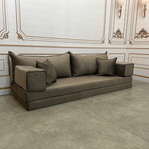 Mocha Color Loveseat Sofa Luxury Velvet Floor Seating Cushion Couch ...