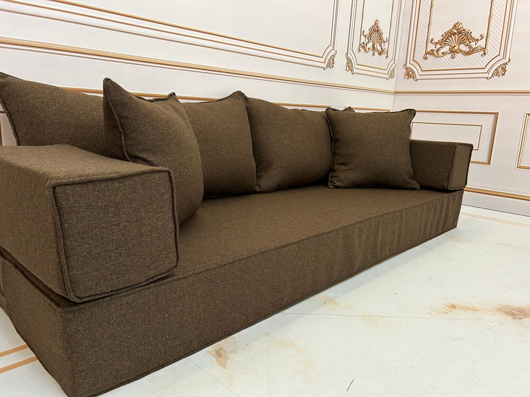 8'' Thick Linen Fabric Floor Seating Sofa Set,arabic Modern Living Room ...