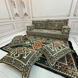 8" Thick Anatolian Grey Arabic Sofa Set,arabic Majlis,sectional Sofa ...