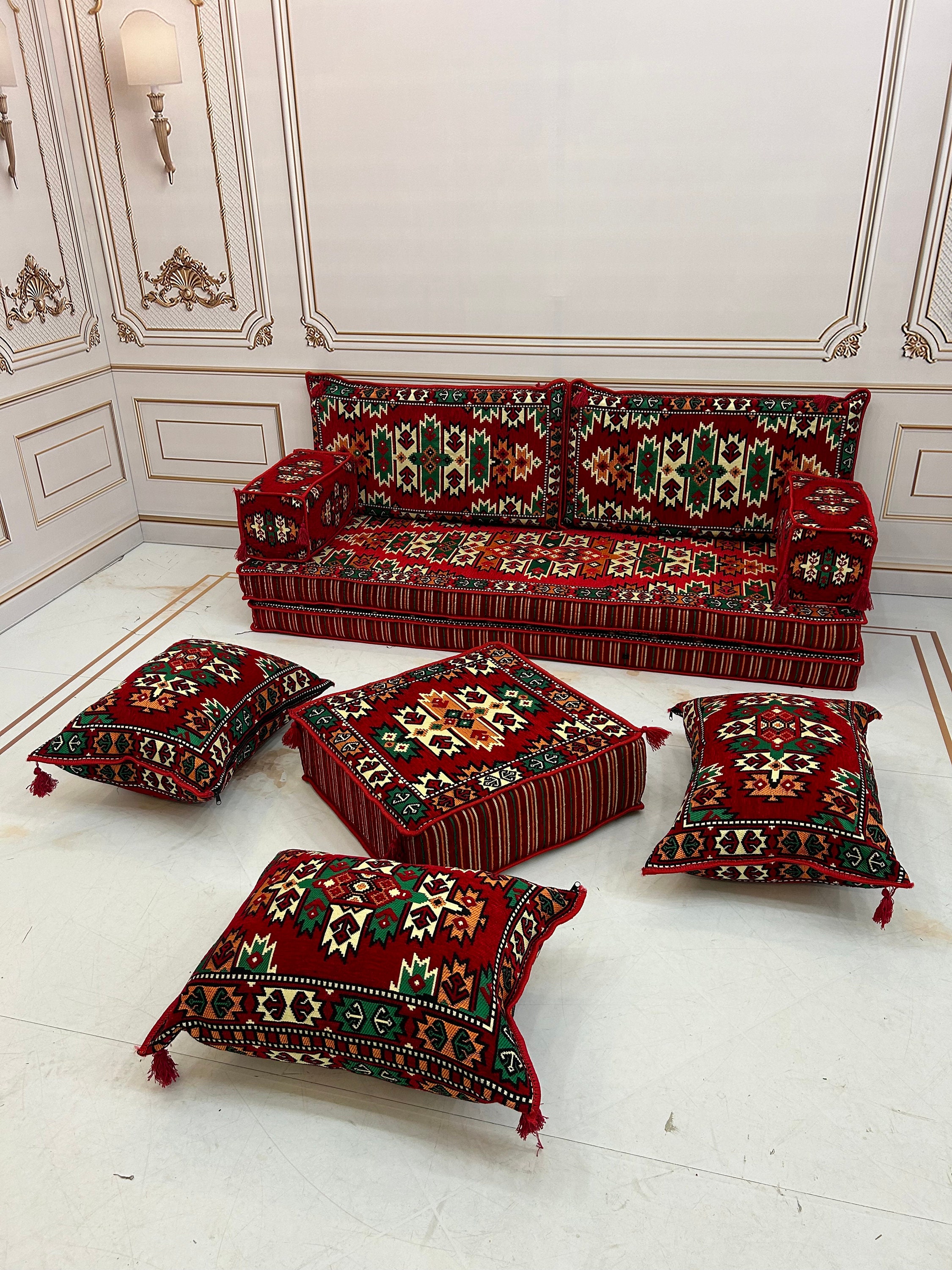 8 Thick Red Pine Model Arabic Sofa Set,arabic Majlis,sectional Sofa ...