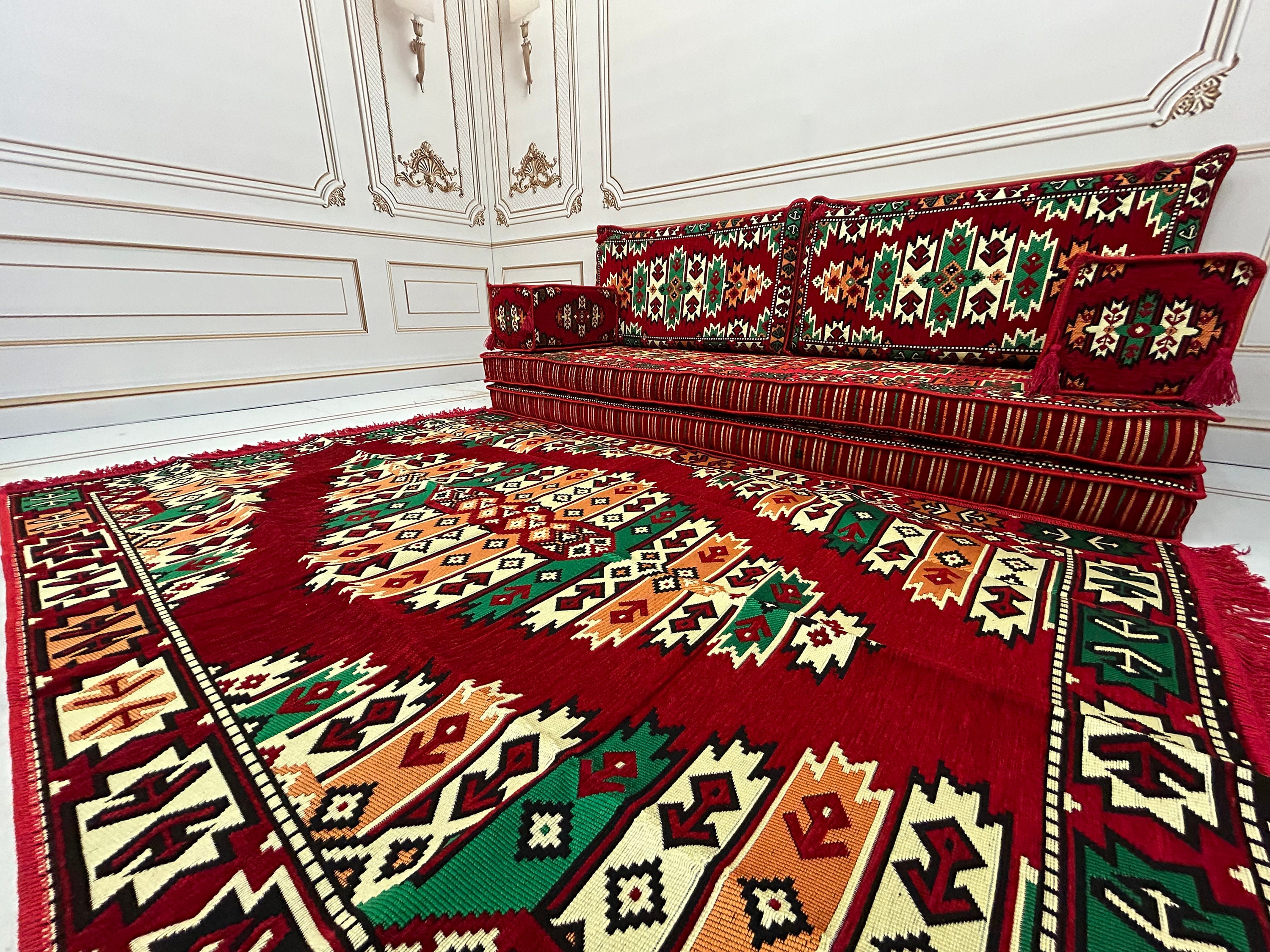8 Thick Red Pine Model Arabic Sofa Set,arabic Majlis,sectional Sofa ...