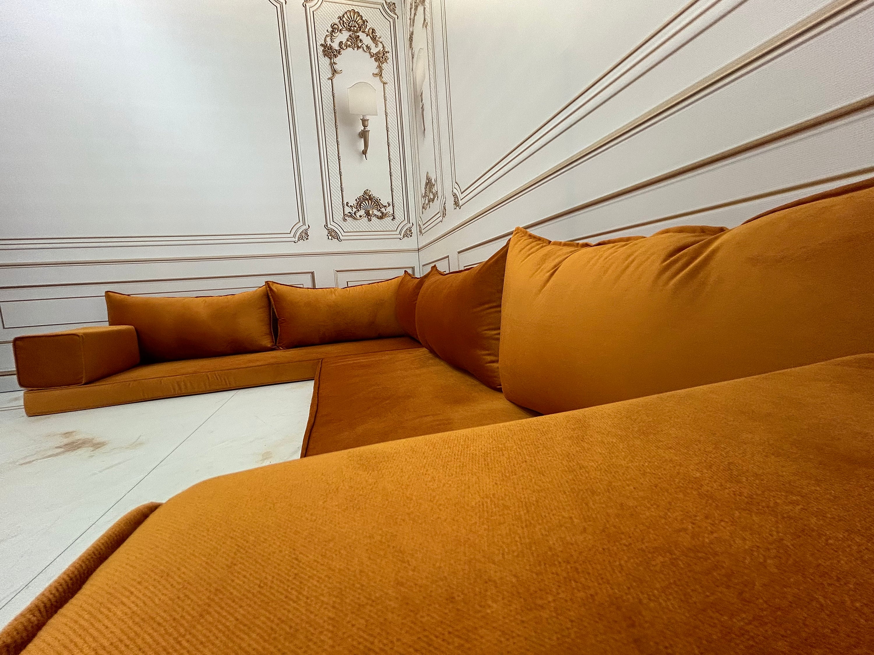 4 Thick L Shaped Unique Mustard Color Velvet Bench - Etsy