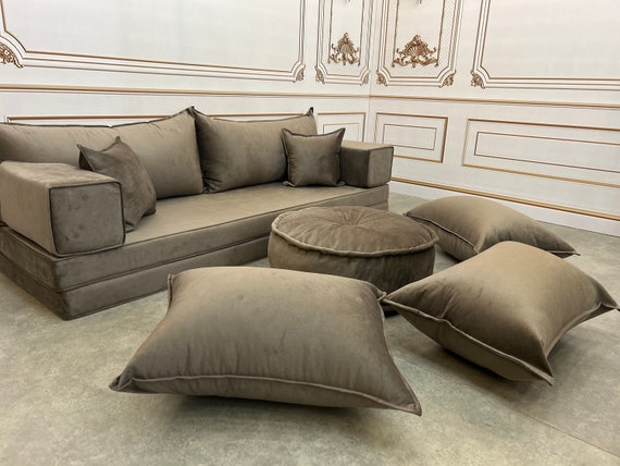 Mocha velvet sofa store