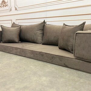Mocha Color Loveseat Sofa Luxury Velvet Floor Seating Cushion Couch ...