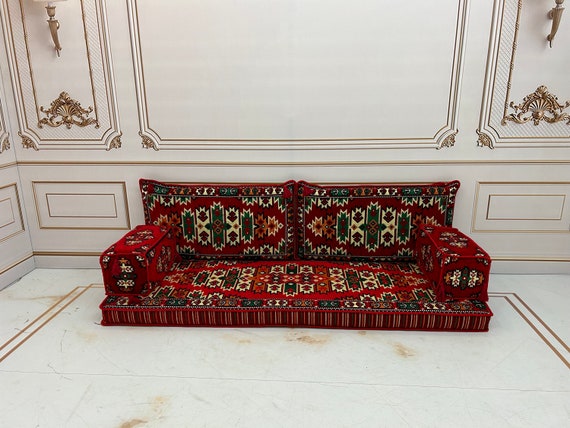 4 Thick Red Pine Model Arabic Sofa Arabic Majlis Sectional Sofa Living Room Home Decor Floor Sofa Boho Floor Couch Arabic Floor Seating