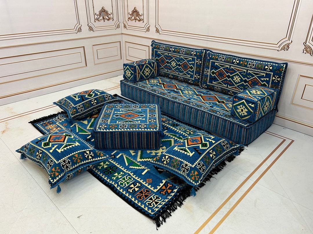 Ethnic Patterns Arabic Sofa 8 Inch Set,arabic Majlis,sectional Sofa ...