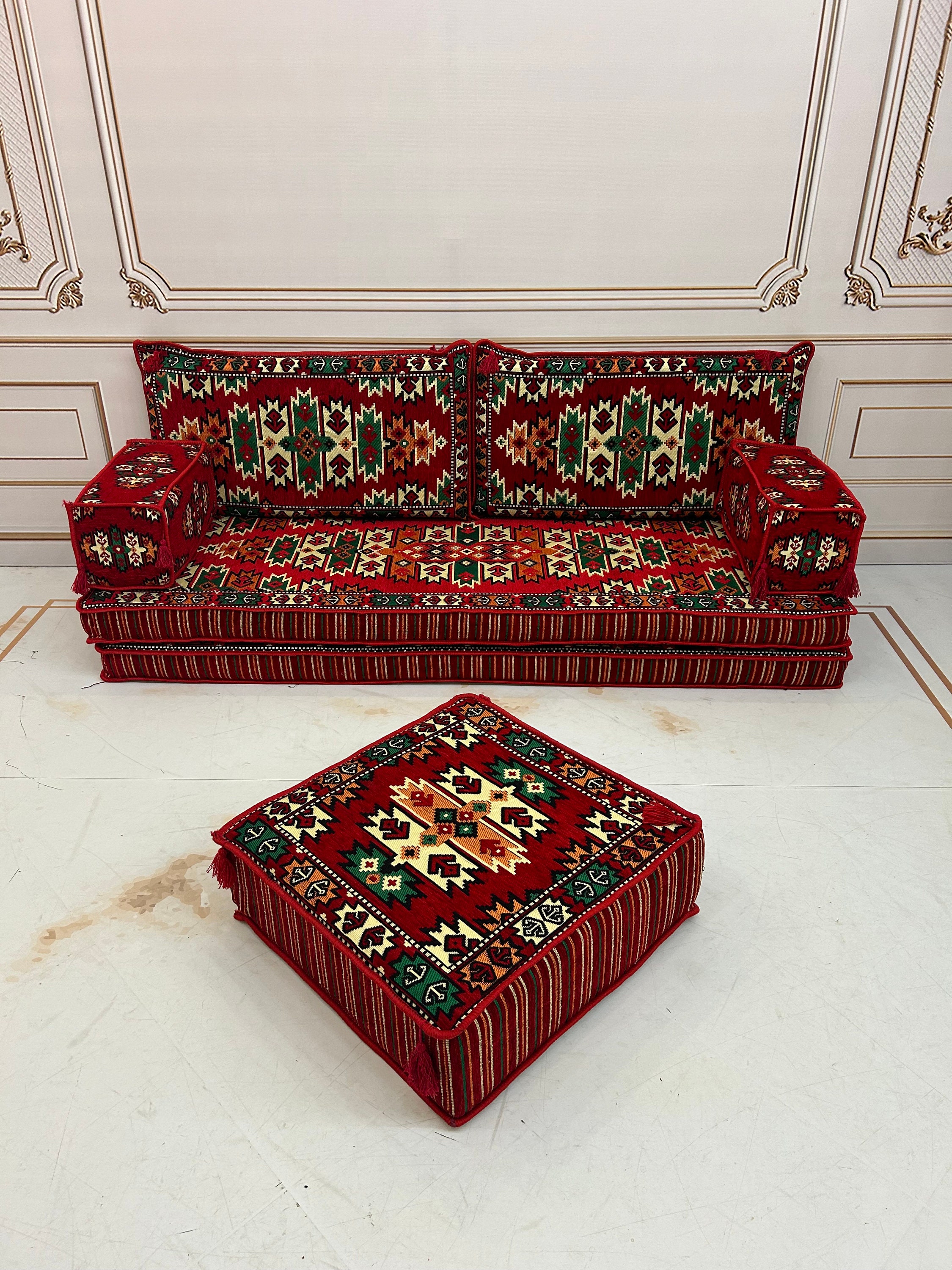 8 Thick Red Pine Model Arabic Sofa Set,arabic Majlis,sectional Sofa ...
