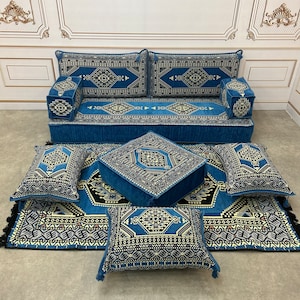 Magic Blue Arabic Majlis Sofa Set: 8" Thick Floor Seating - Etsy