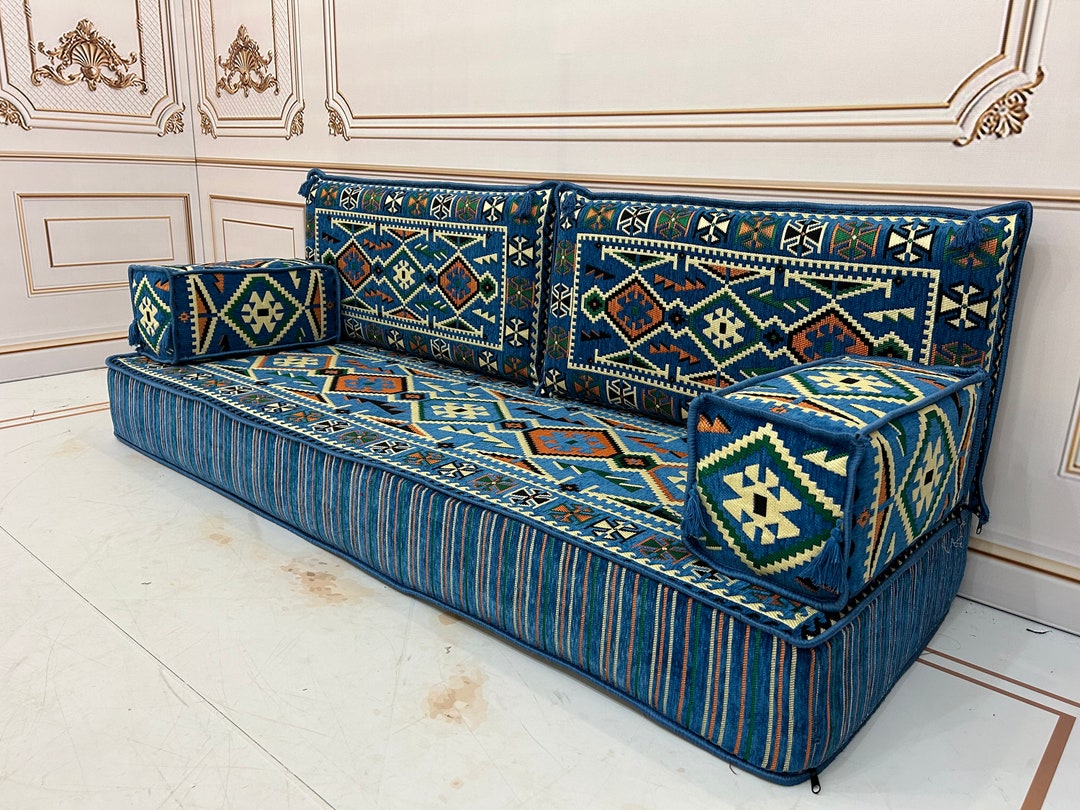 Ethnic Patterned Arabic Floor Sofa: Living Room Seating Couch - Etsy