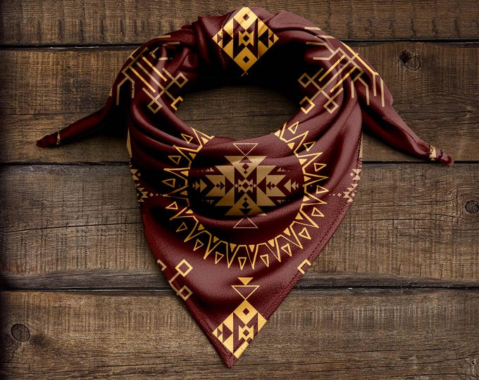 Aztec Wild Rag, Cowboy Wild Rag, Bandana, Neck Scarf, Ranch Rag ...