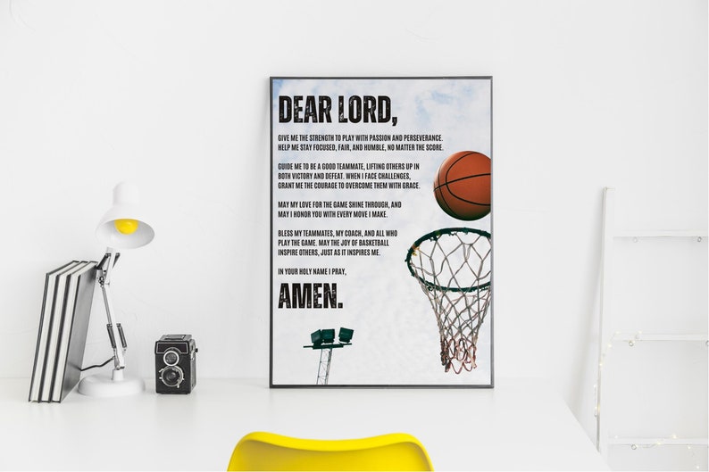 Basketball Prayer Wall Art Decor | Faith Quote for Room | Printable ...