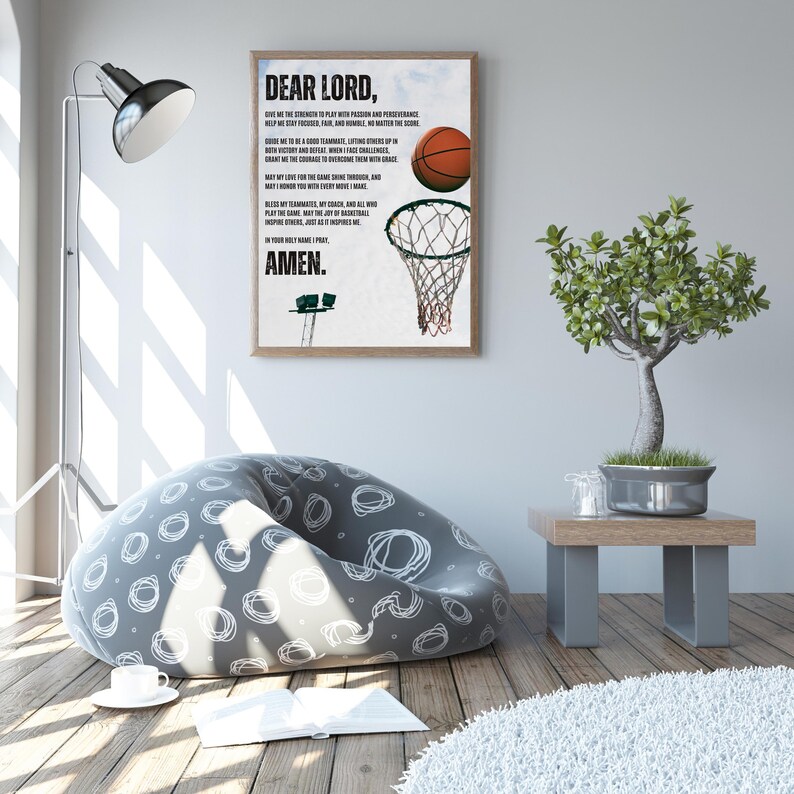 Basketball Prayer Wall Art Decor | Faith Quote for Room | Printable ...