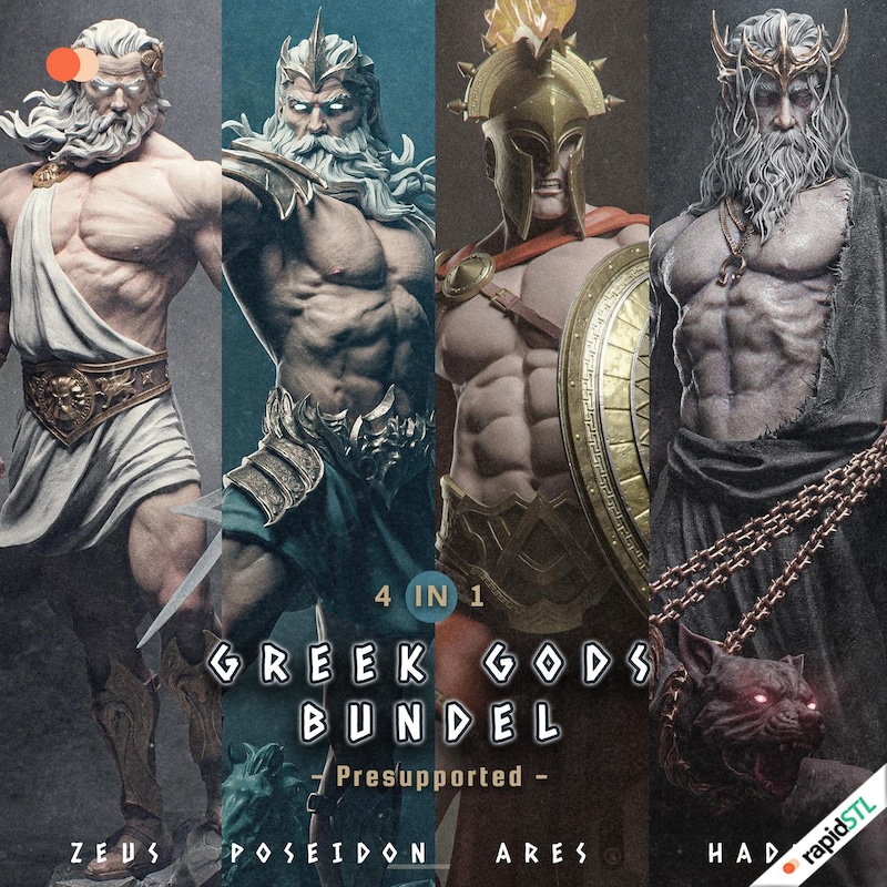 Greek Gods Statues 3d - Etsy