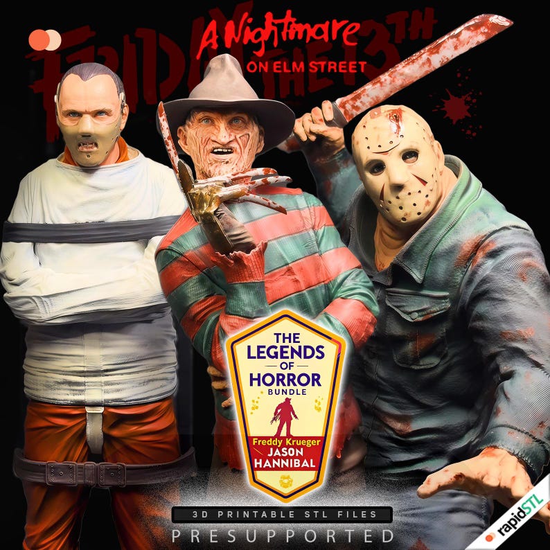 3in1 | the Legends of Horror Bundle • Freddy | Jason | Hannibal | STL ...