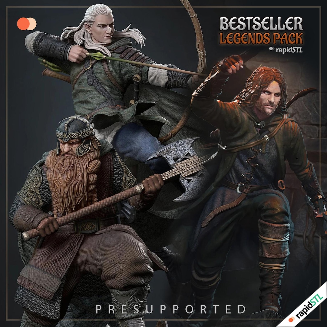 Legolas, Gimli & Aragorn STL – Lord of the Rings 3D Model (download ...