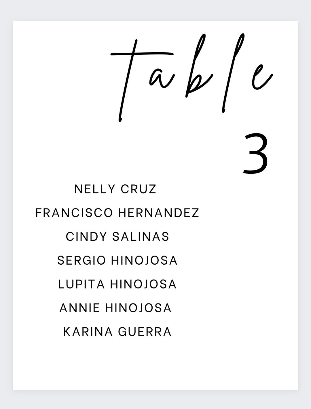 Table Seating Charts - Etsy