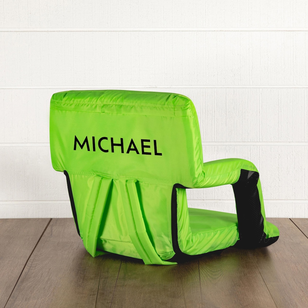 Lime Green Reclining Stadium Seat With Armrests, Bleacher Seat ...