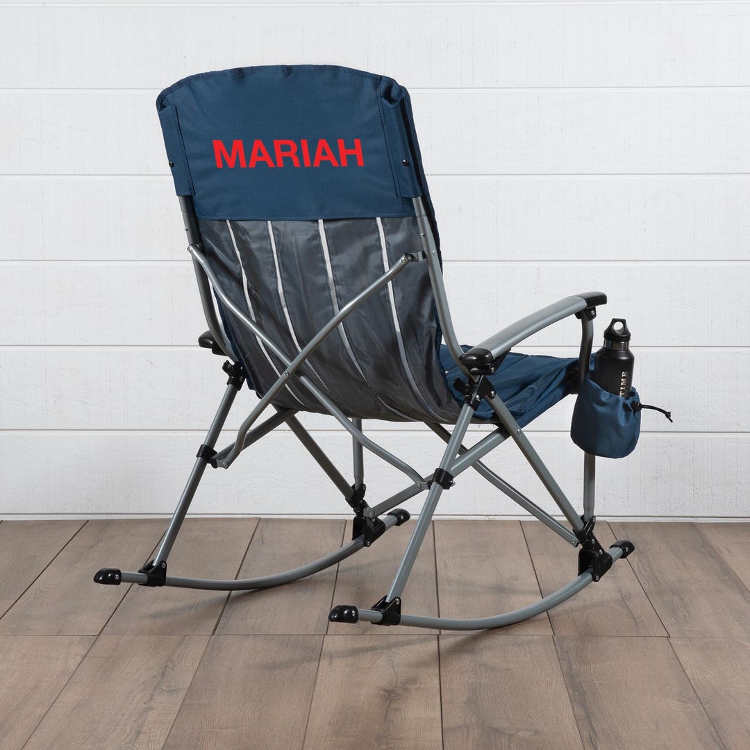 Personalized Navy Rocking Camp Chair | Custom Outdoor Rocker ...