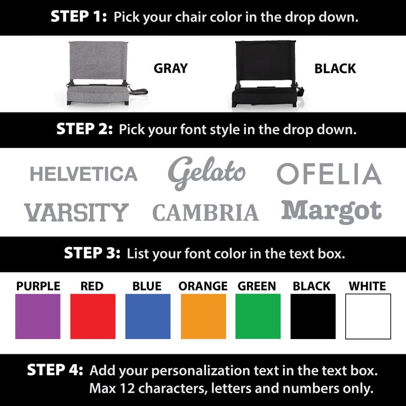 Custom Padded Stadium Seat, Cushioned Bleacher Seat Personalized With ...