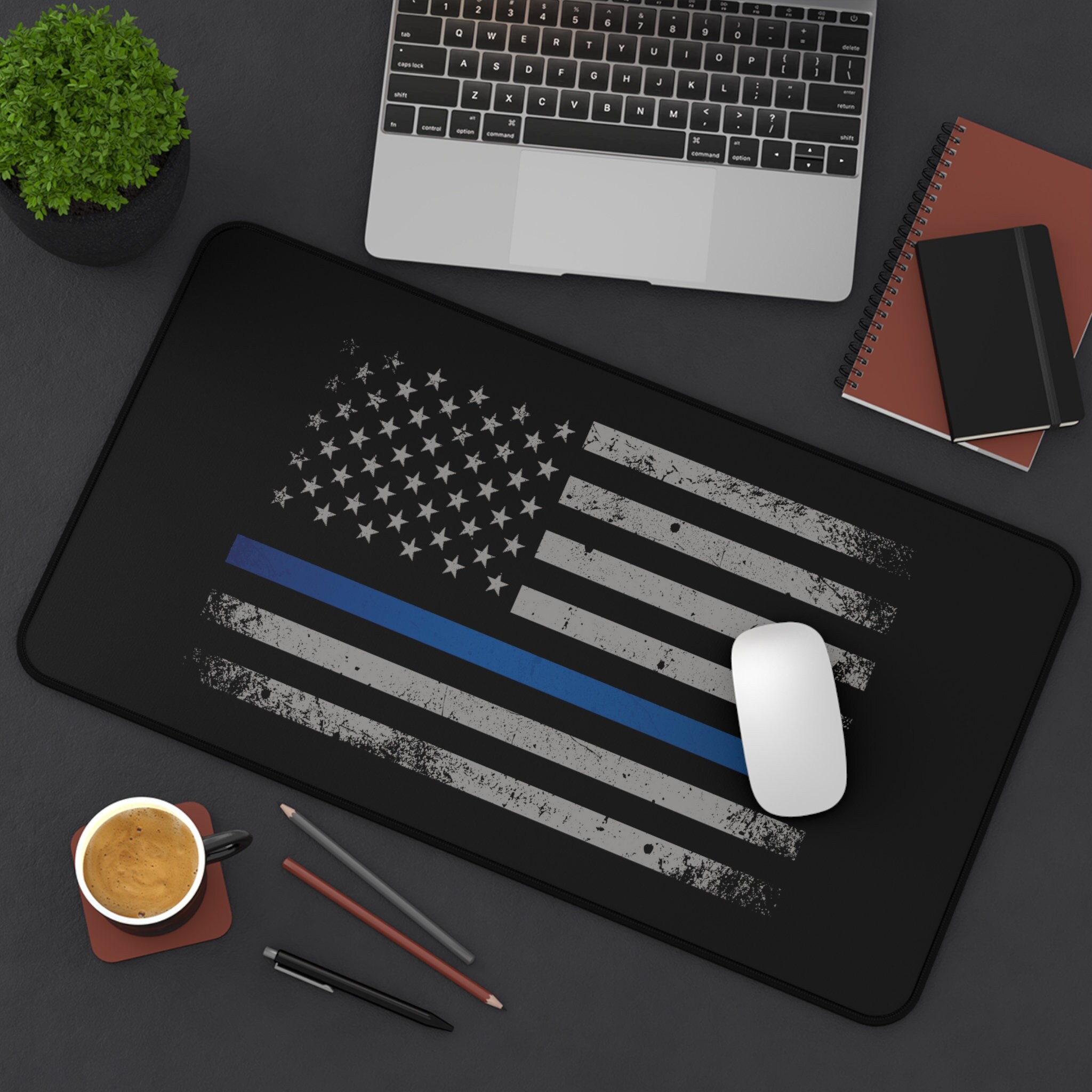 Police Flag Blue Desk Mat, Shooting Range Mat and Cleaning Mat - Etsy