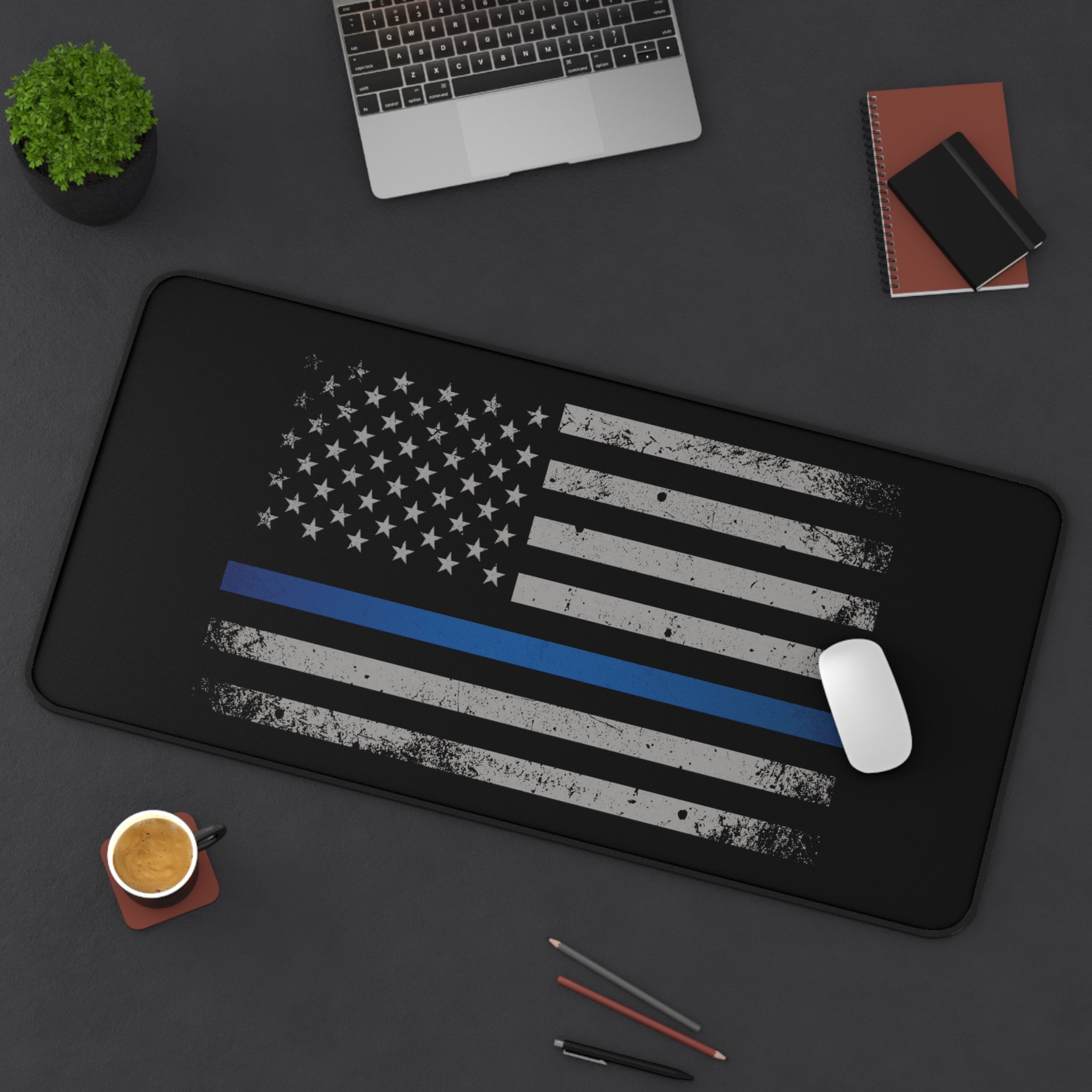 Police Flag Blue Desk Mat, Shooting Range Mat and Cleaning Mat - Etsy