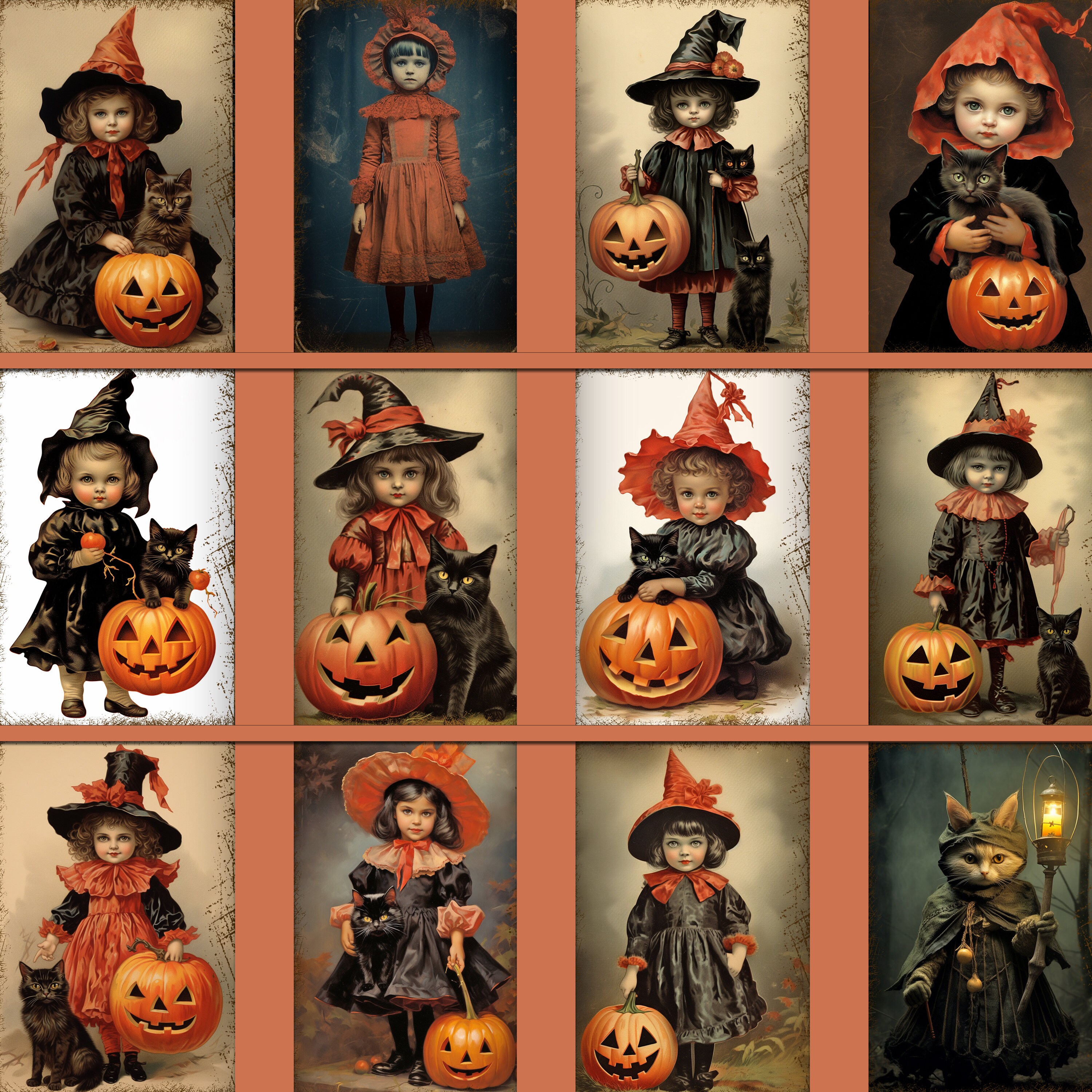 Vintage Inspired Halloween Clipart for Digital Download ~ 66 Images ...