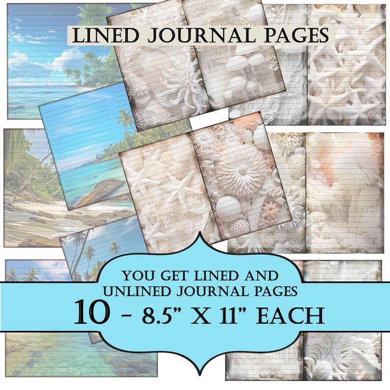 Complete Beach Digital Graphics Bundle ~ Use for Scrapbooks, Journals ...