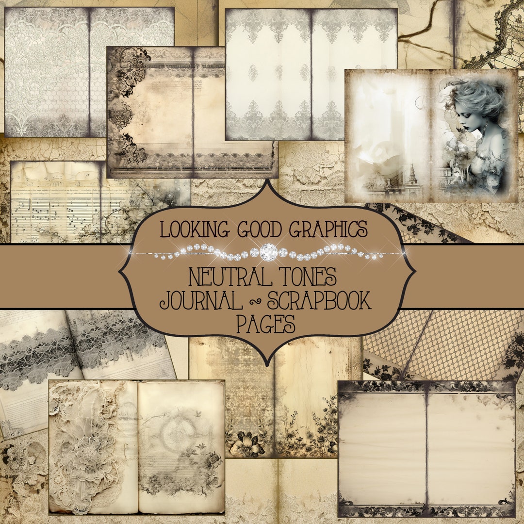 Neutral Tone Digital Junk Journal Pages ~ Beautiful & Unique Pages - Etsy
