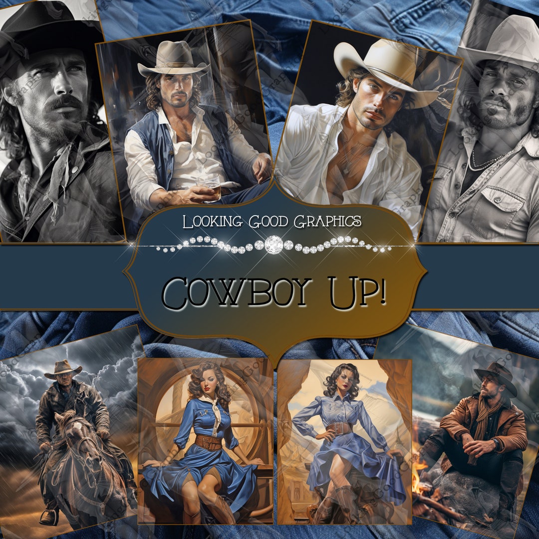 Cowboy-themed Instant Download Images for Junk Journals, Fussy Cuts ...