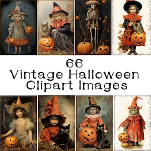 Vintage Inspired Halloween Clipart for Digital Download ~ 66 Images ...