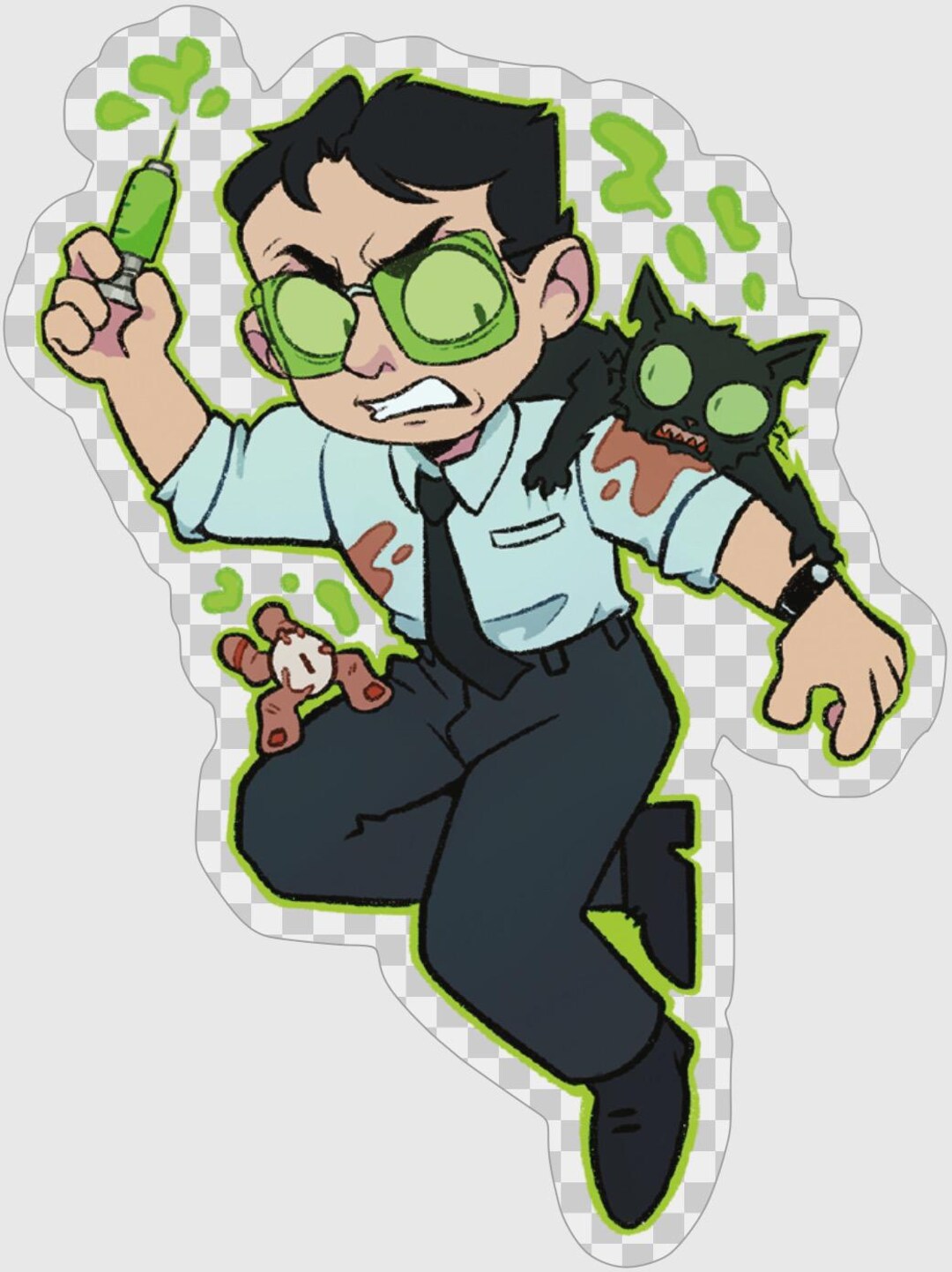 Herbert West and Friends Transparent Gloss Sticker | Reani - Etsy