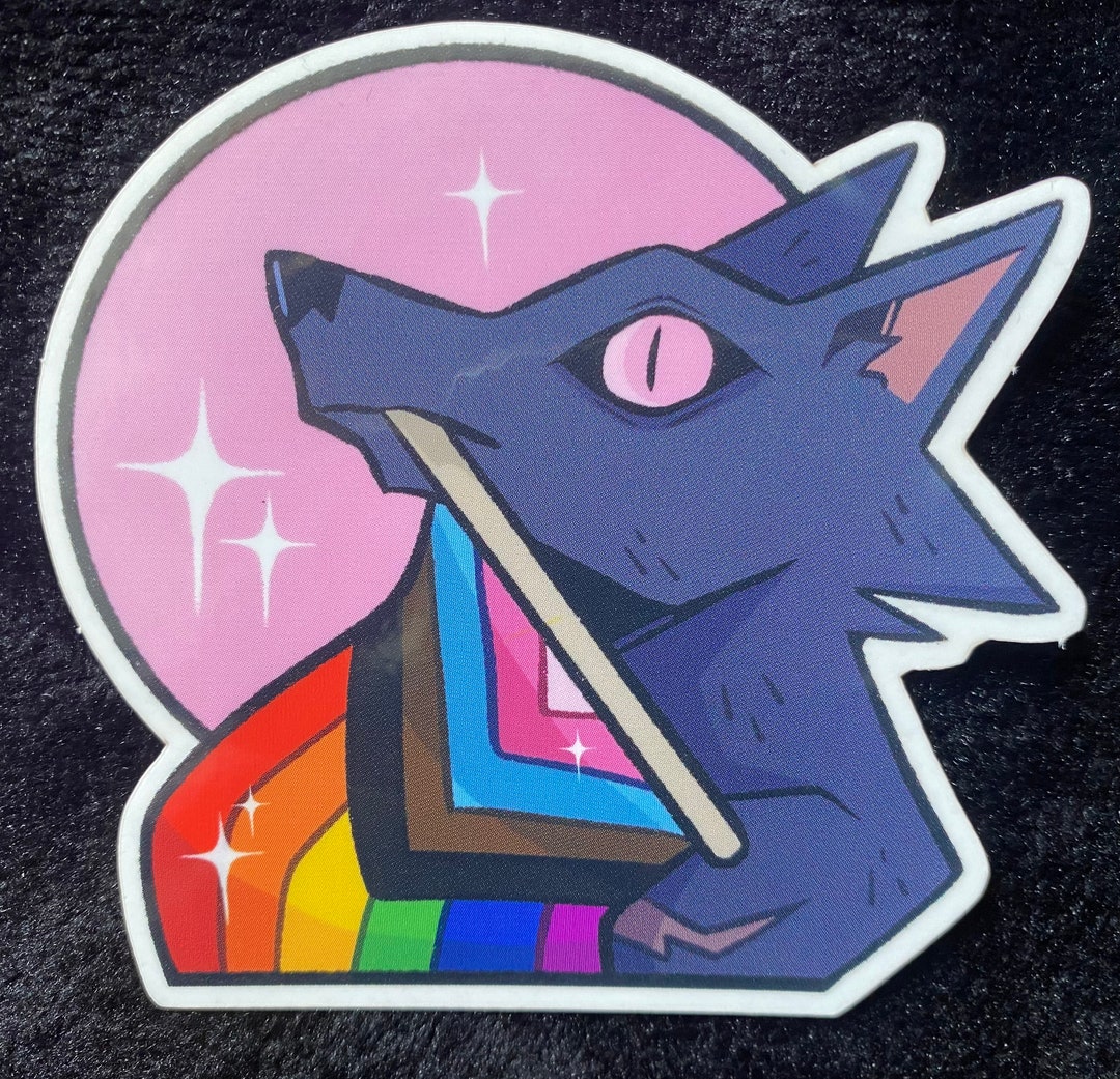 Pride Wolf Transparent Gloss Sticker - Etsy
