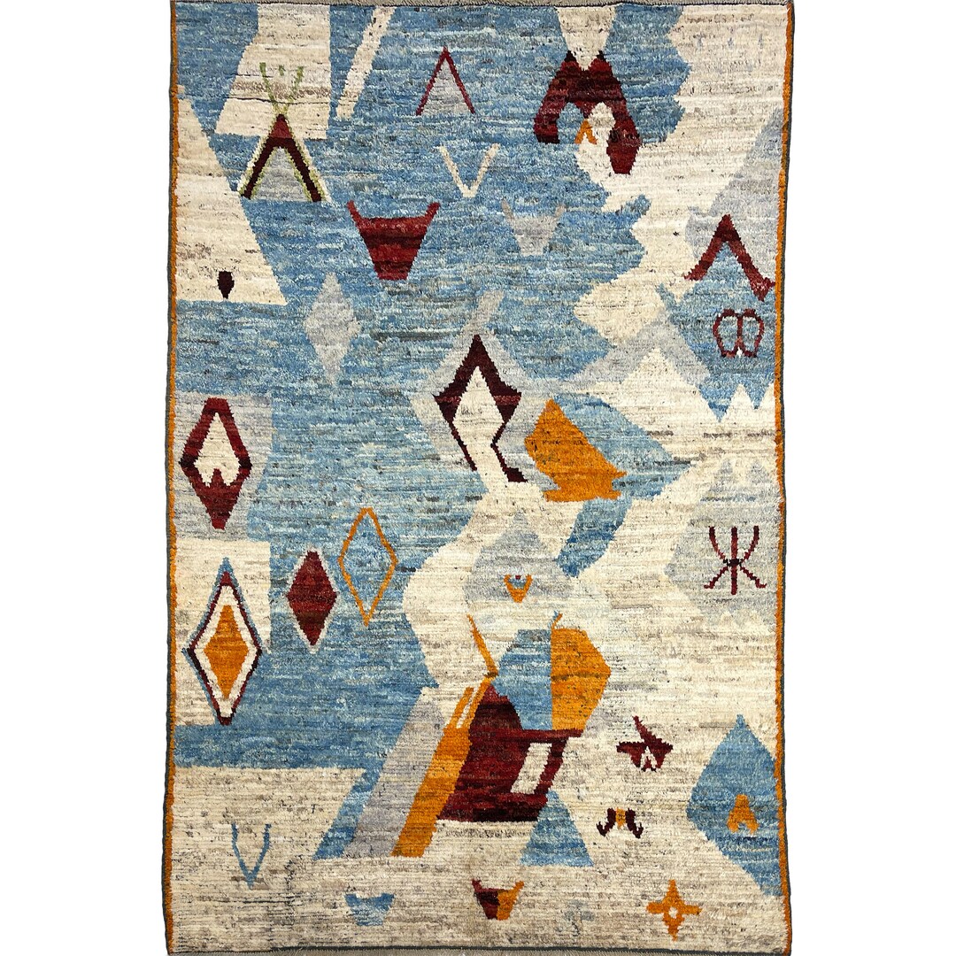 Handmade (6' X 9') Boho Moroccan Wool Area Rug - Colorful Berber Rug ...