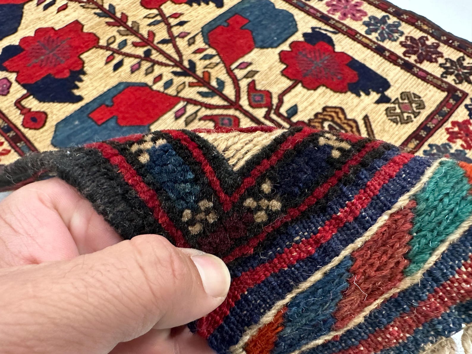 Handmade 3' X 4'10 Nomadic Balochi Wool Small Oriental Rug High and Low ...