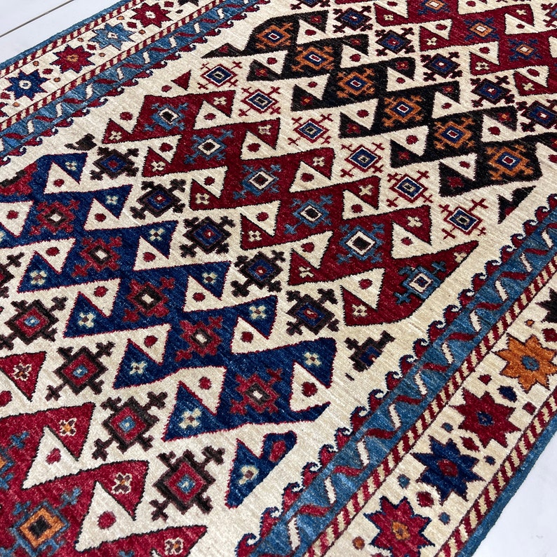 Handmade 4' X 10' Nomadic Tribal Wool Runner Rug Veg Dye Oriental ...