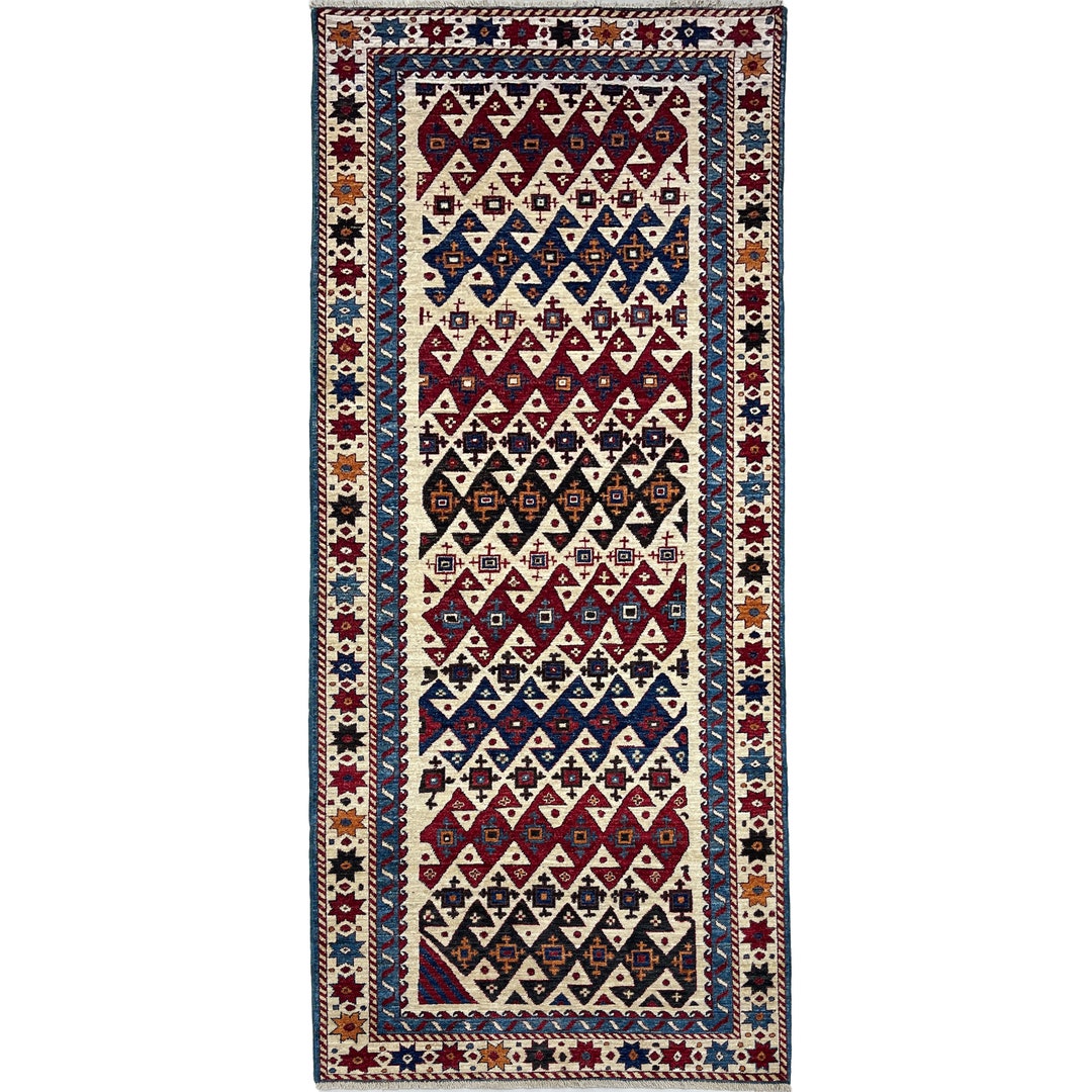 Handmade (4' X 10') Nomadic Tribal Wool Runner Rug - Veg Dye Oriental ...