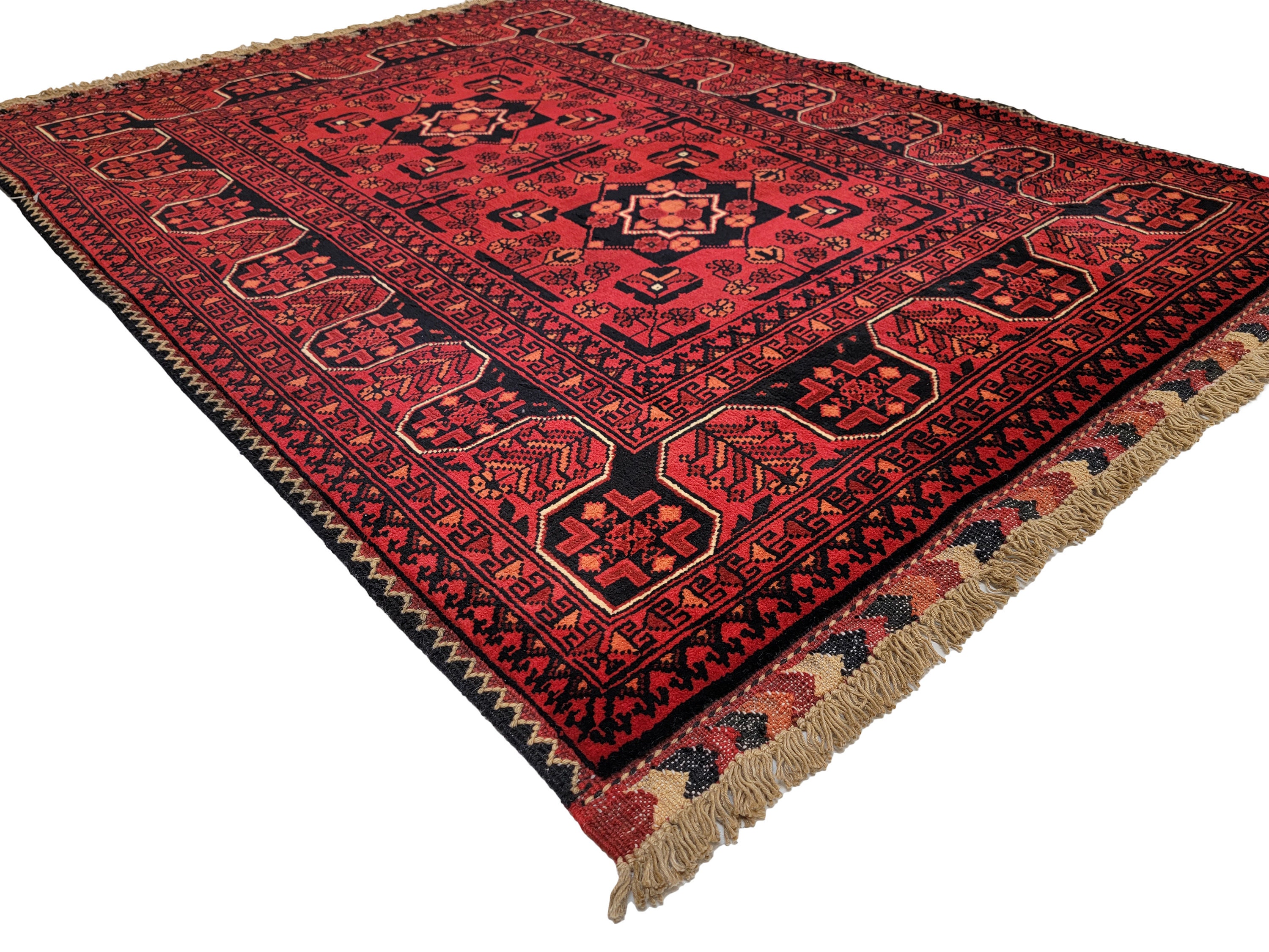 Handmade 3' X 4' Small Khal Mohammadi Afghan Rug Veg Dye Red Oriental ...