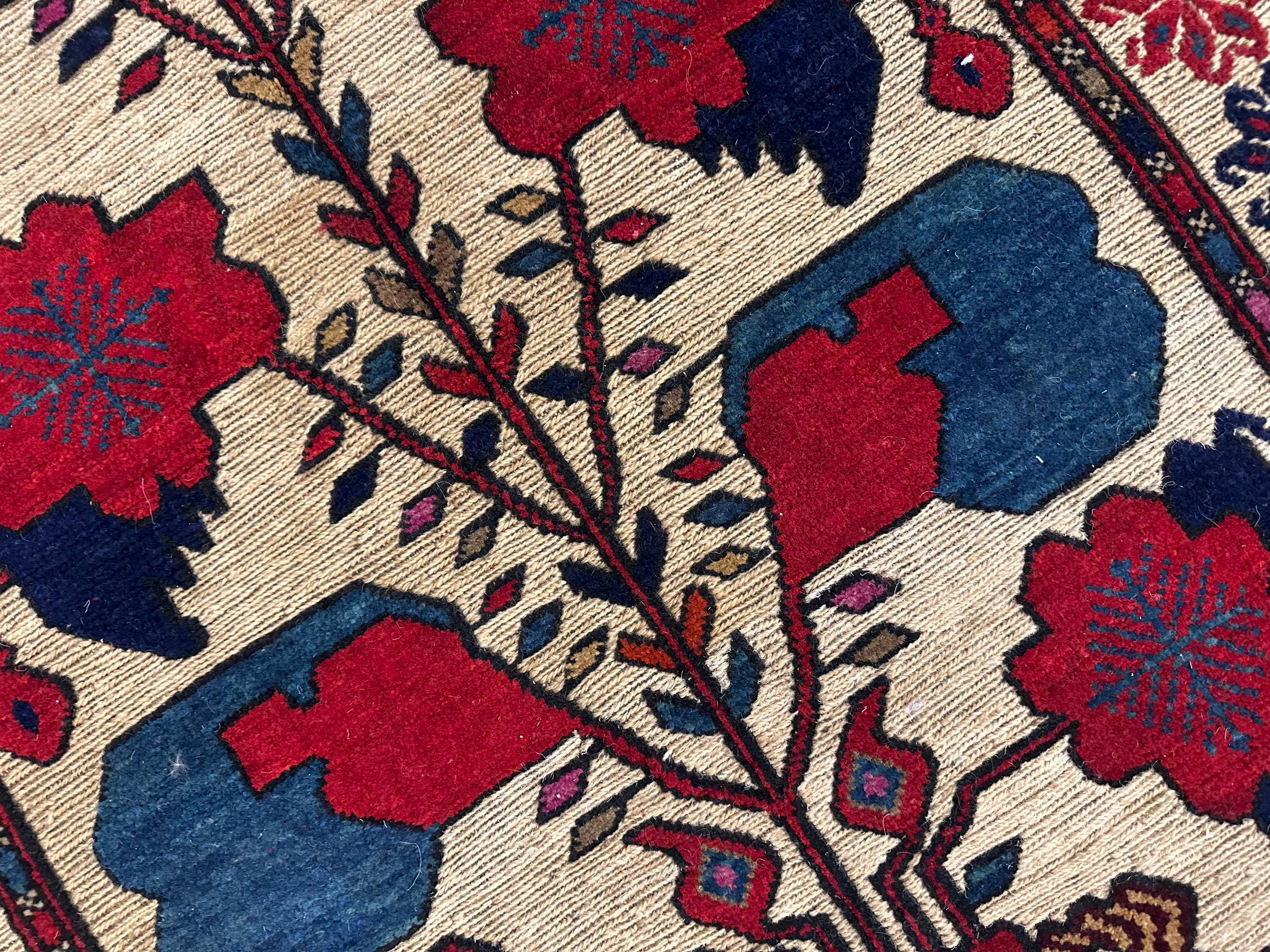 Handmade 3' X 4'10 Nomadic Balochi Wool Small Oriental Rug High and Low ...