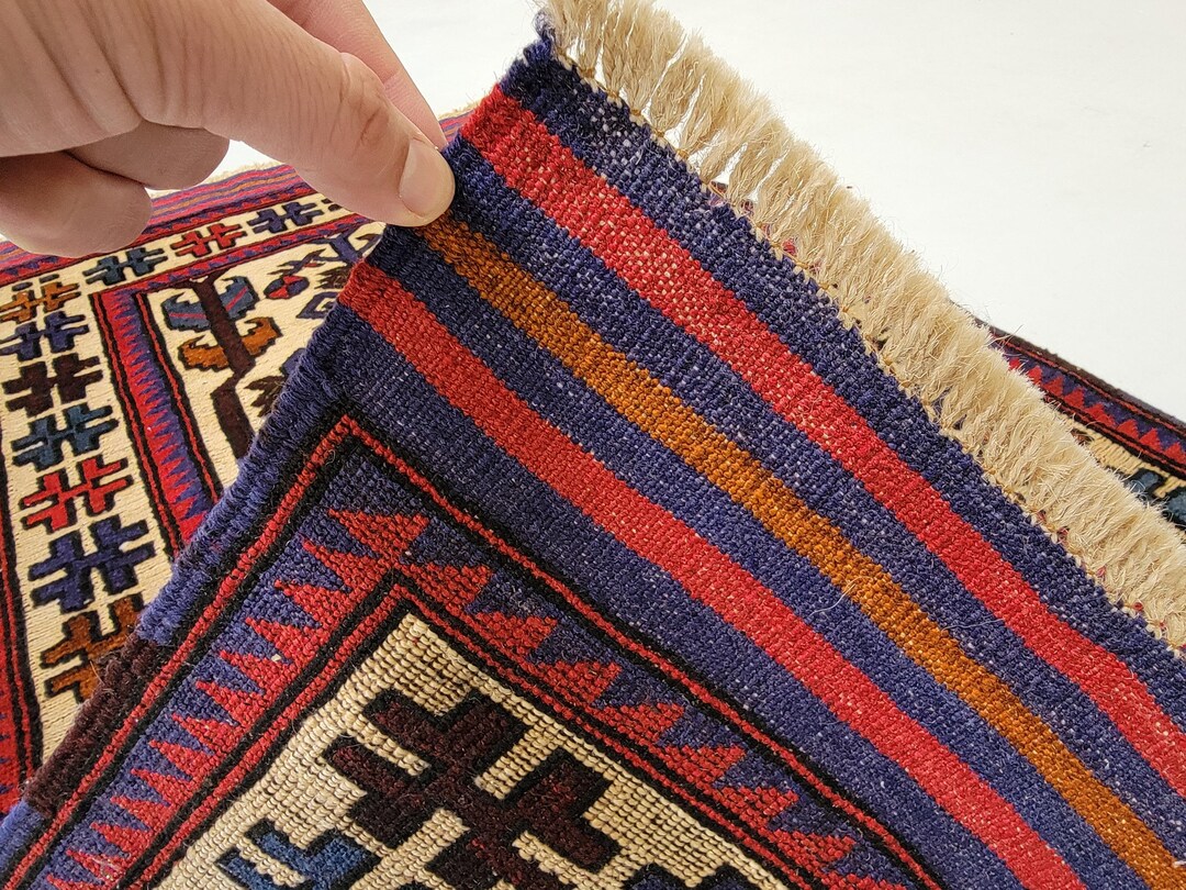 Handmade (2'10" X 4'8") Nomadic Balochi Wool Small Oriental Rug - High ...