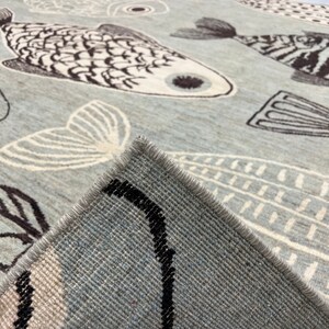 Handmade (8' X 8') Kids Room Fish Rug - Square Gabbeh Wool Area Rug ...