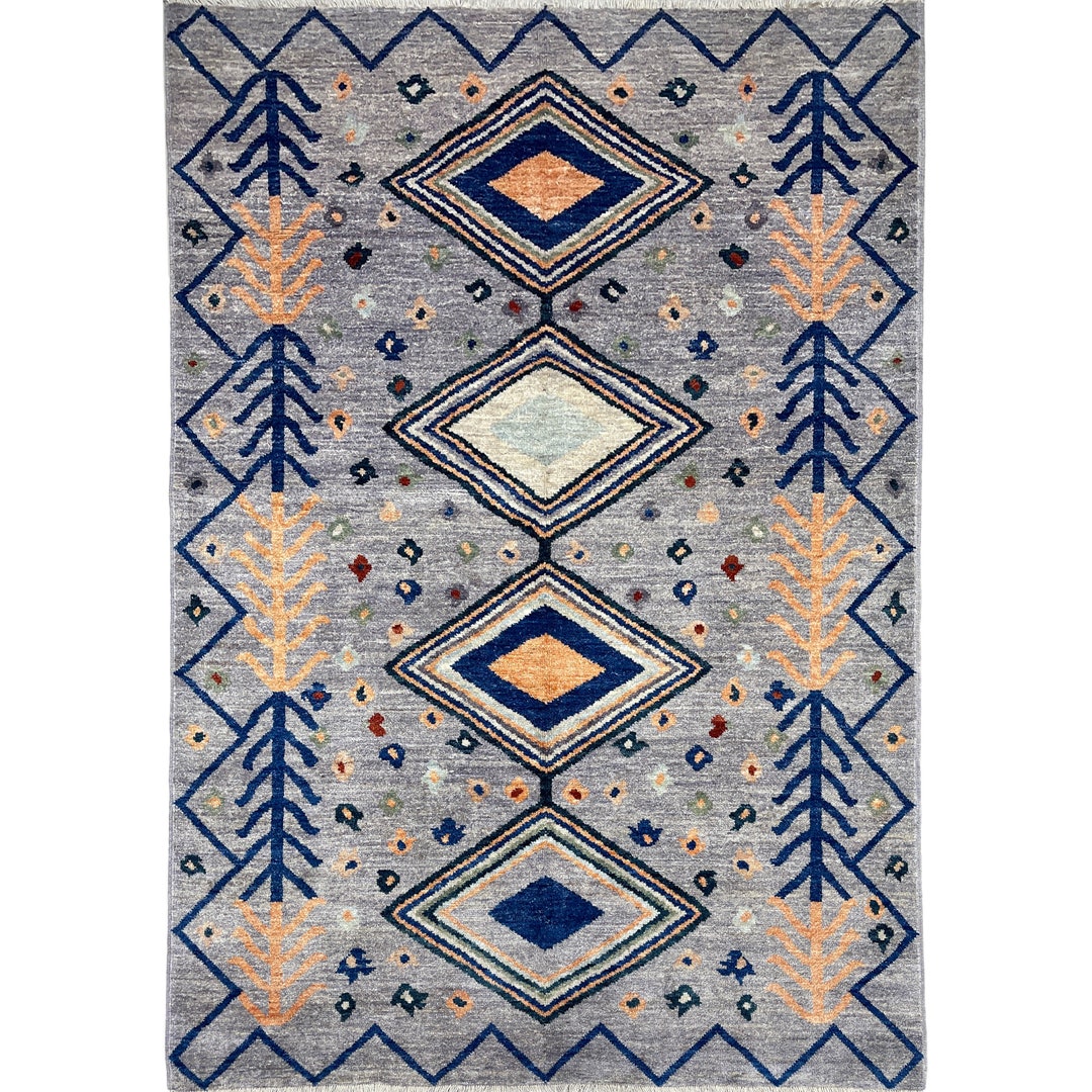 Handmade 6' X 9' Moroccan Wool Area Rug Wool Rug for Bedroom Rug for ...