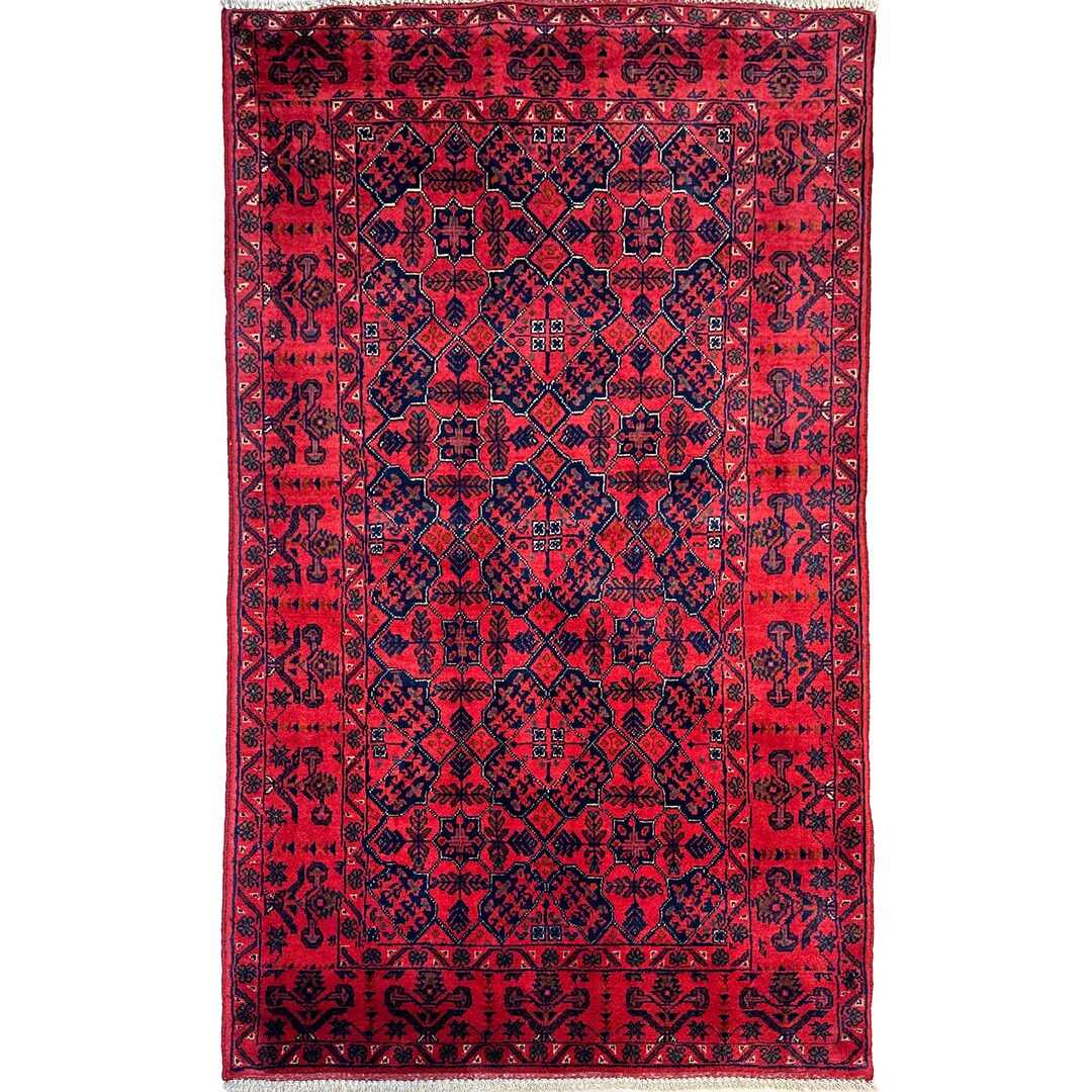 Handmade (3' X 5') NEW Premium Burgundy Afghan Khal Mohammadi Wool Rug ...