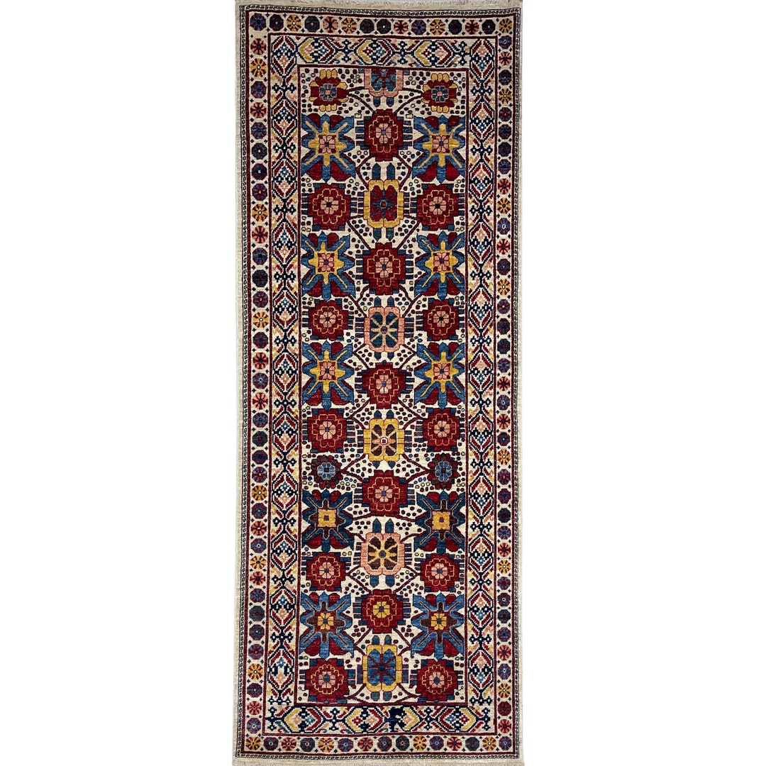 Handmade (4' X 10') Nomadic Kurdish Tribal Wool Runner Rug - Veg Dye ...