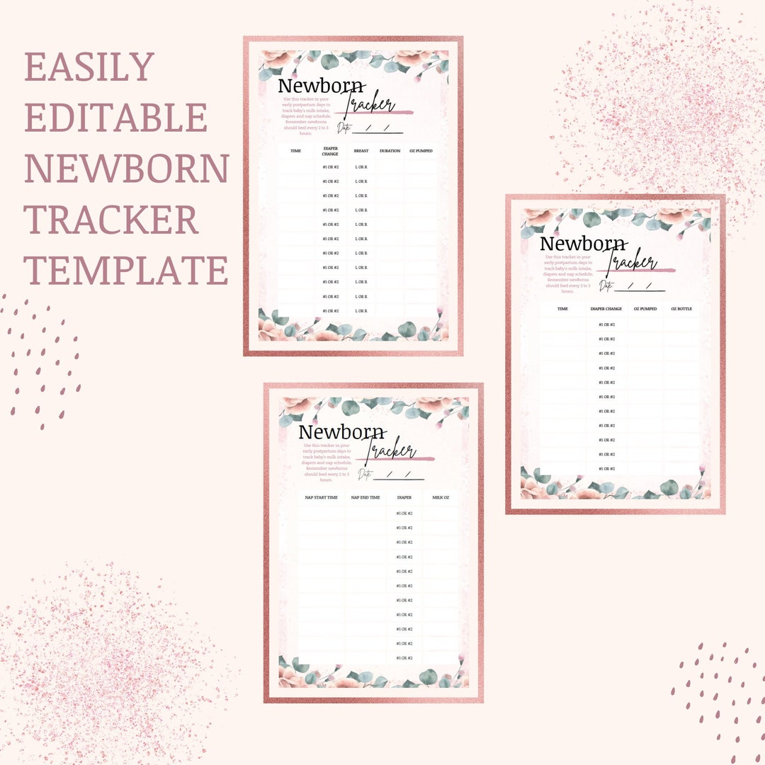 Editable & Printable Newborn Tracker (nap Schedule / Breastfeeding ...