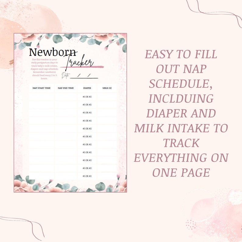 Editable & Printable Newborn Tracker (nap Schedule / Breastfeeding ...